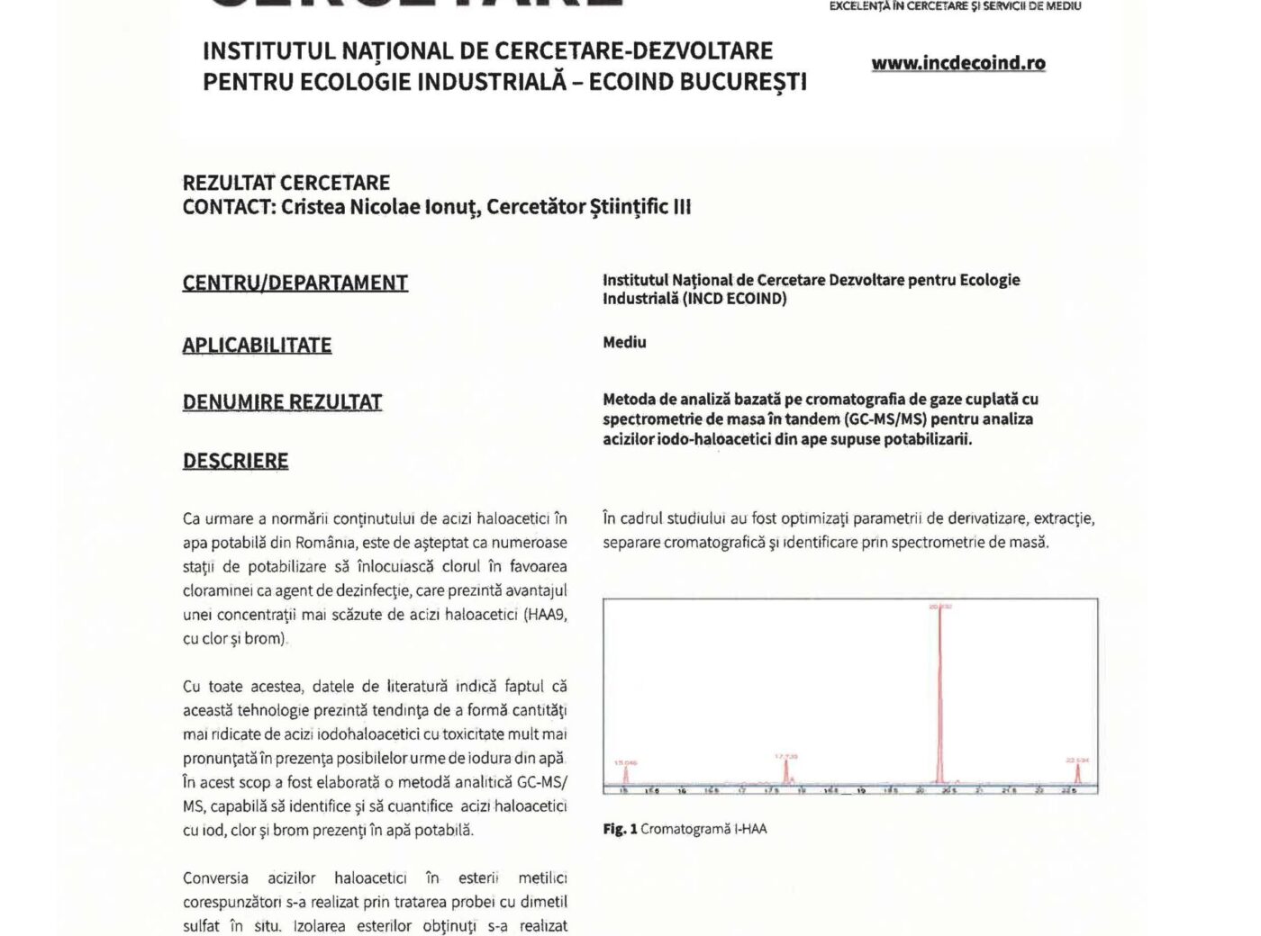 Centrul de Transfer Tehnologic – CTT - ECOIND